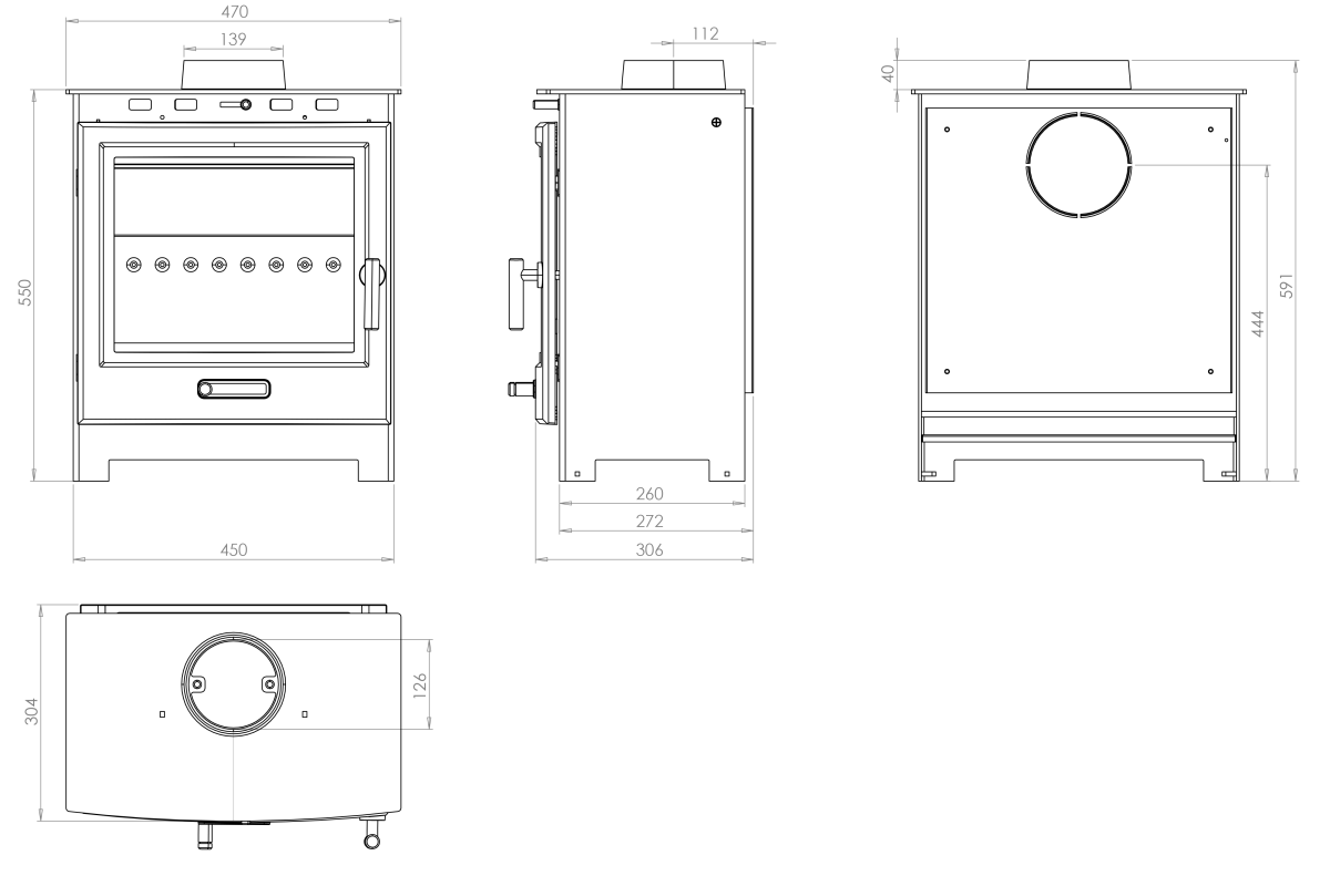 Handale 5Kw Widescreen Eco Design Multifuel Stove